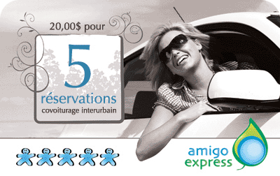 Achat de crédits de réservation - service de covoiturage AmigoExpress